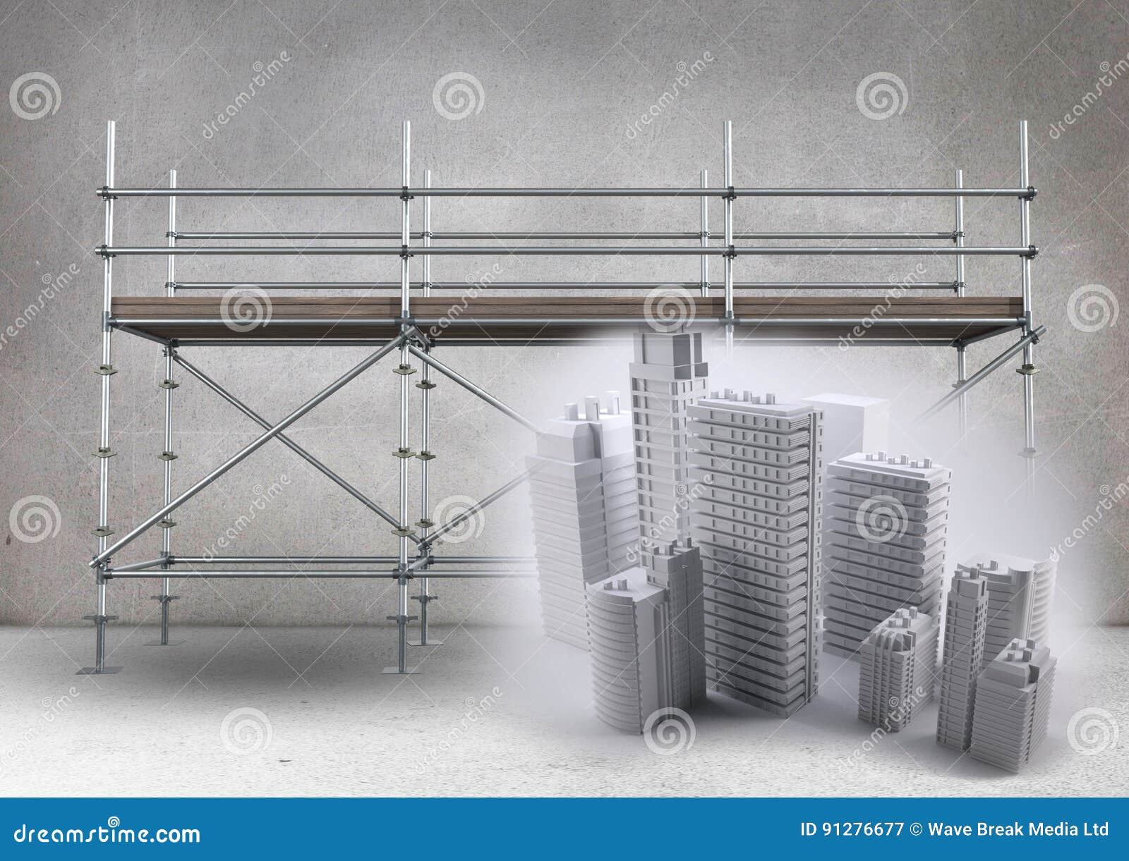 Scaffolding In Front Of A Brick Facade Royalty-Free Stock Image ...