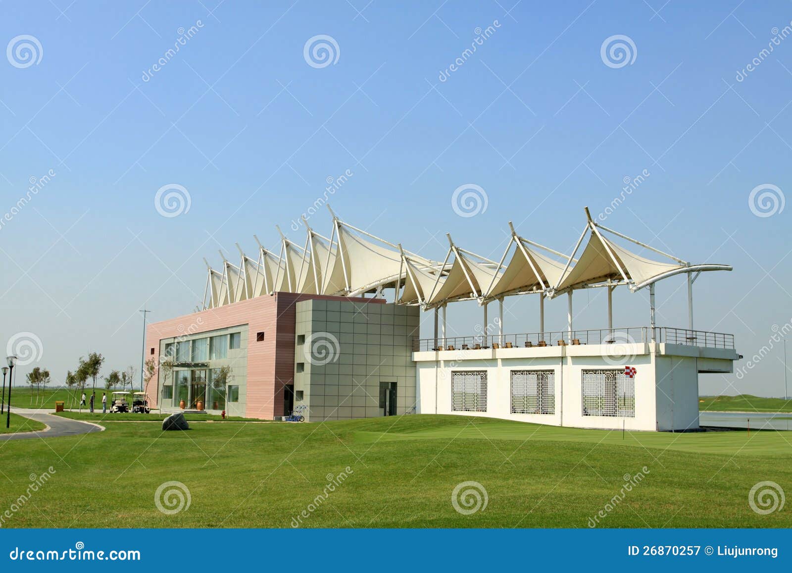 Buildings on the Golf Course Stock Image - Image of natural, shapes ...