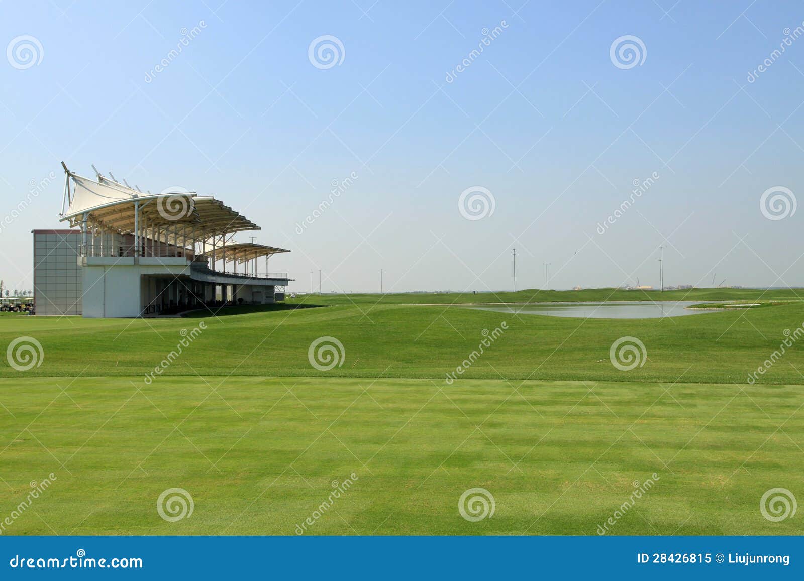 Buildings on the Golf Course Stock Image - Image of concept ...