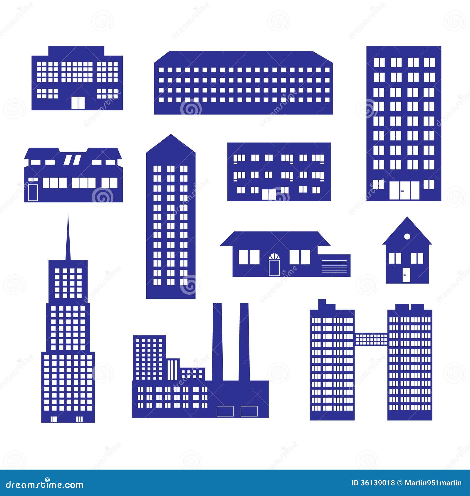 Buildings and Houses Icon Set Eps10 Stock Vector - Illustration of ...