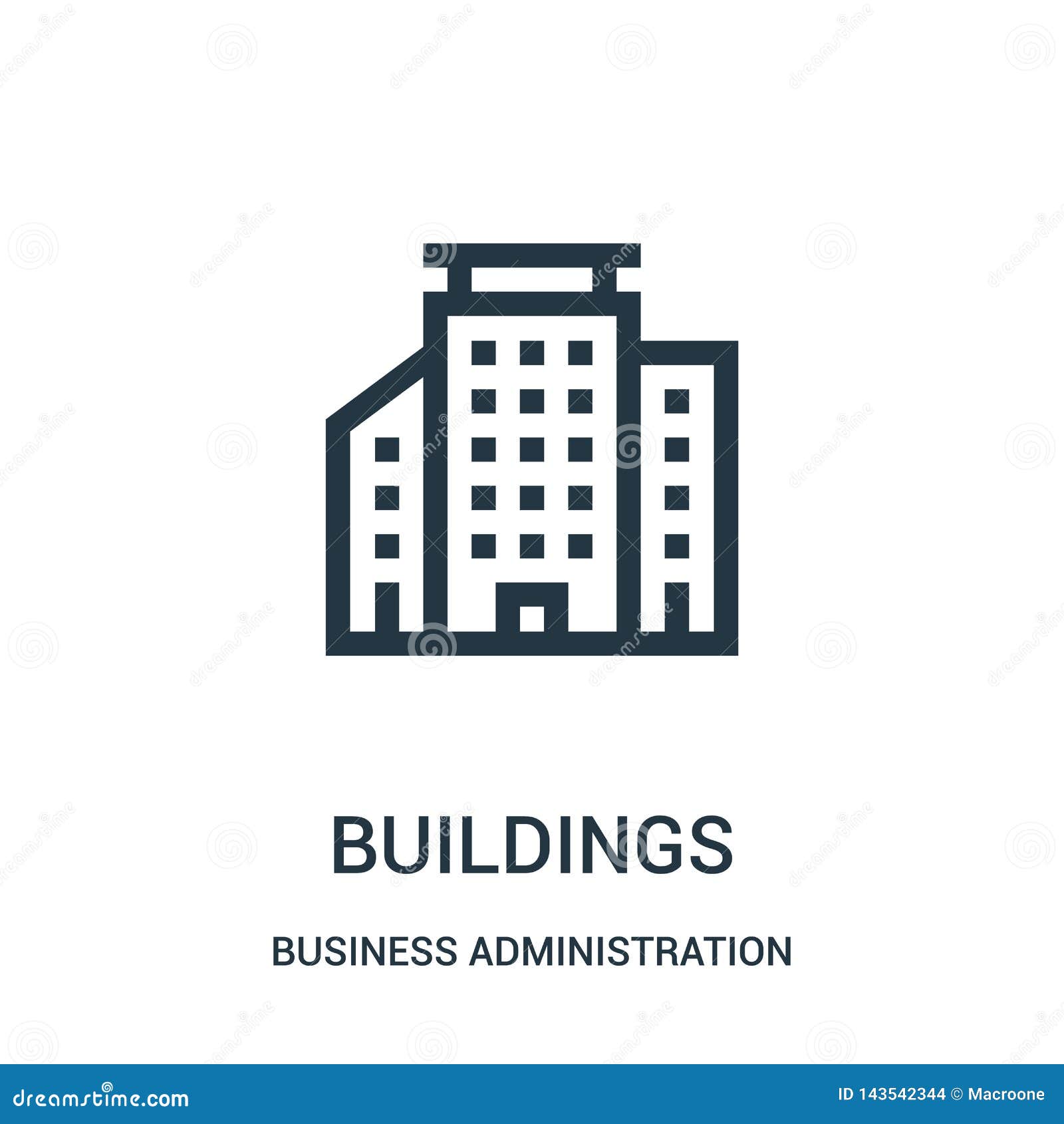 Buildings Icon Vector from Business Administration Collection. Thin ...