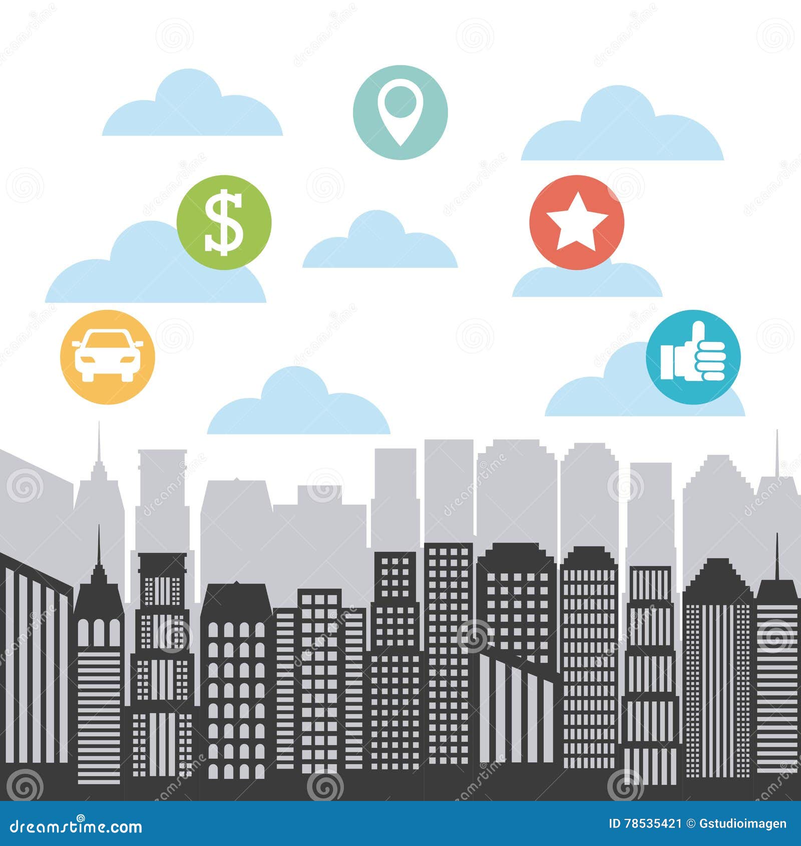 Set Infographic Of City Map, Location With Beach, Fountain, Earth Globe ...