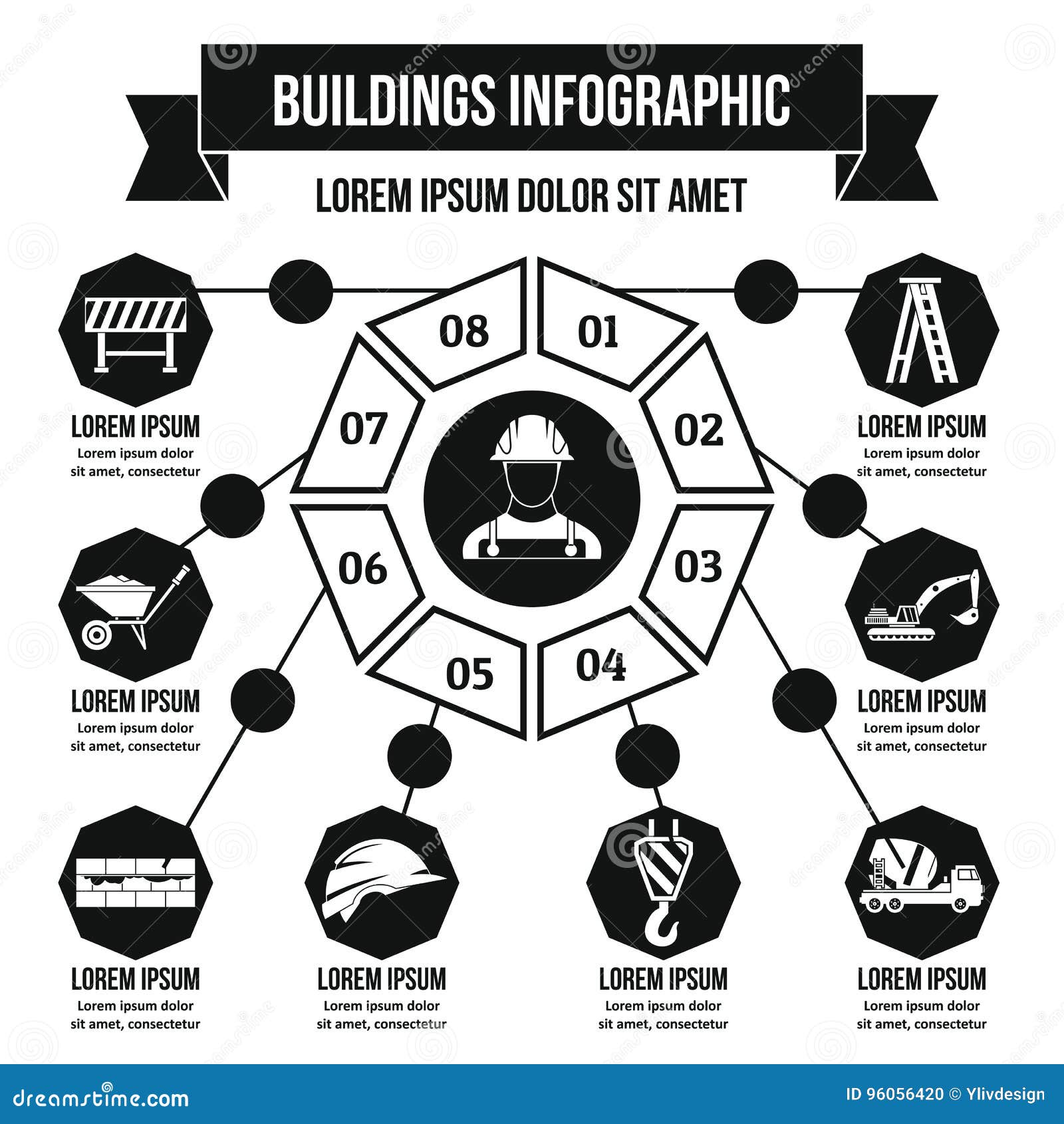 Buildings Infographic Concept, Simple Style Stock Vector - Illustration ...