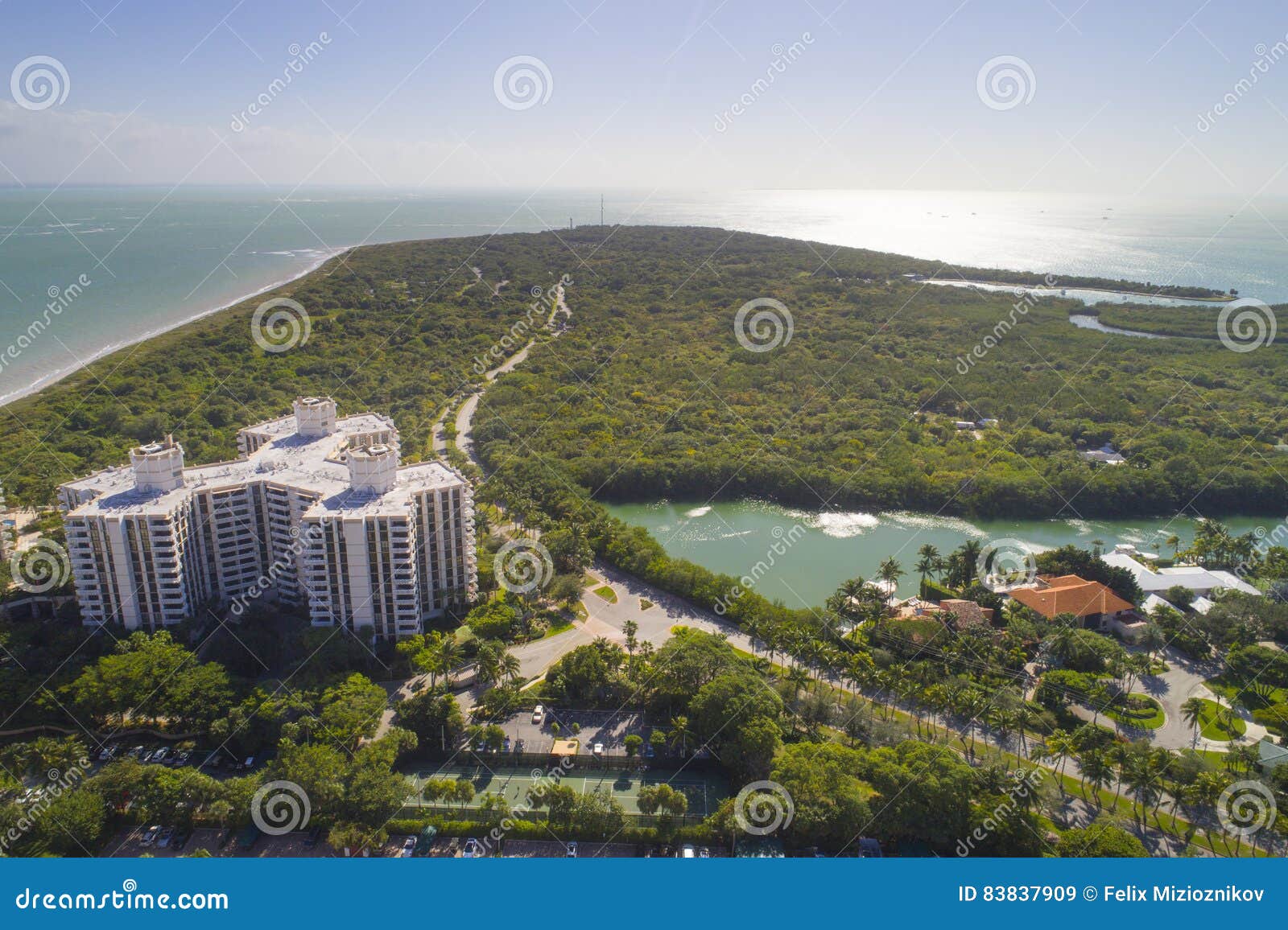 Buildings in Key Biscayne Florida Stock Image - Image of state, coast ...