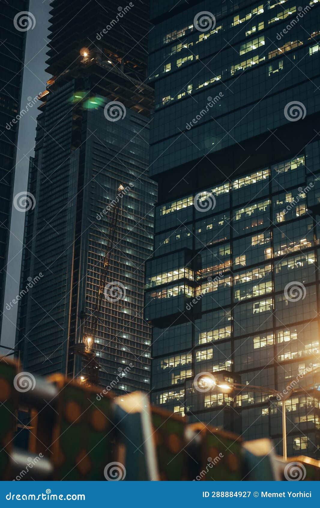 Buildings and Lights at Night in the City Stock Image - Image of lights ...