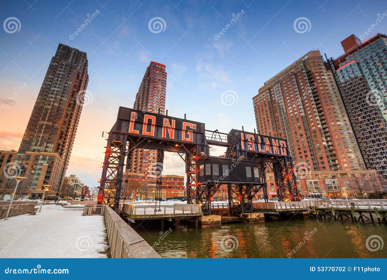 The Buildings of Long Island Stock Photo - Image of sunset, state: 53770702