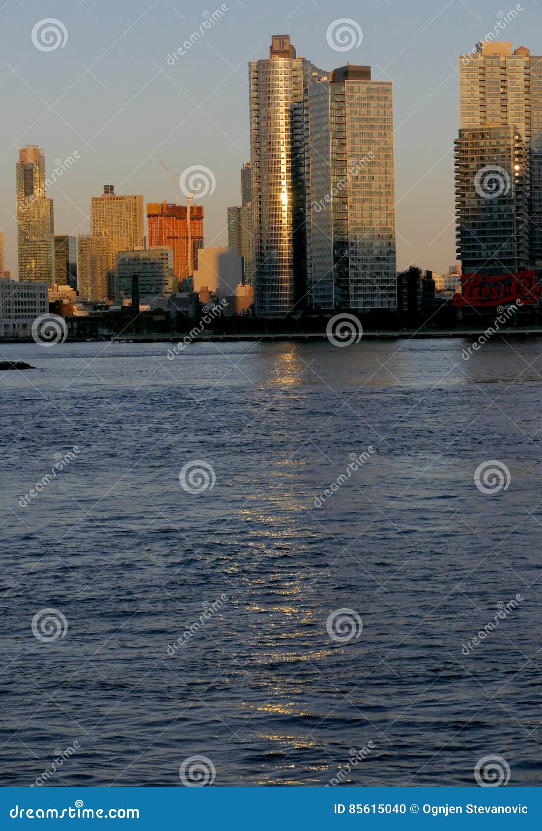 Buildings of Long Island in Front of East River Editorial Image - Image ...