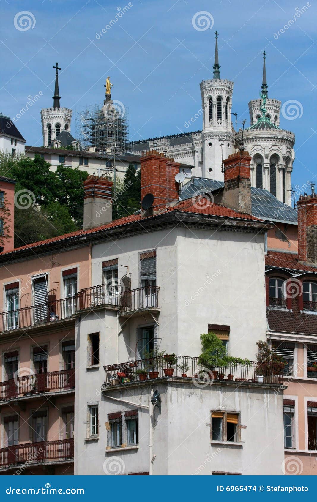 Buildings in Lyon stock photo. Image of france, cathedral - 6965474