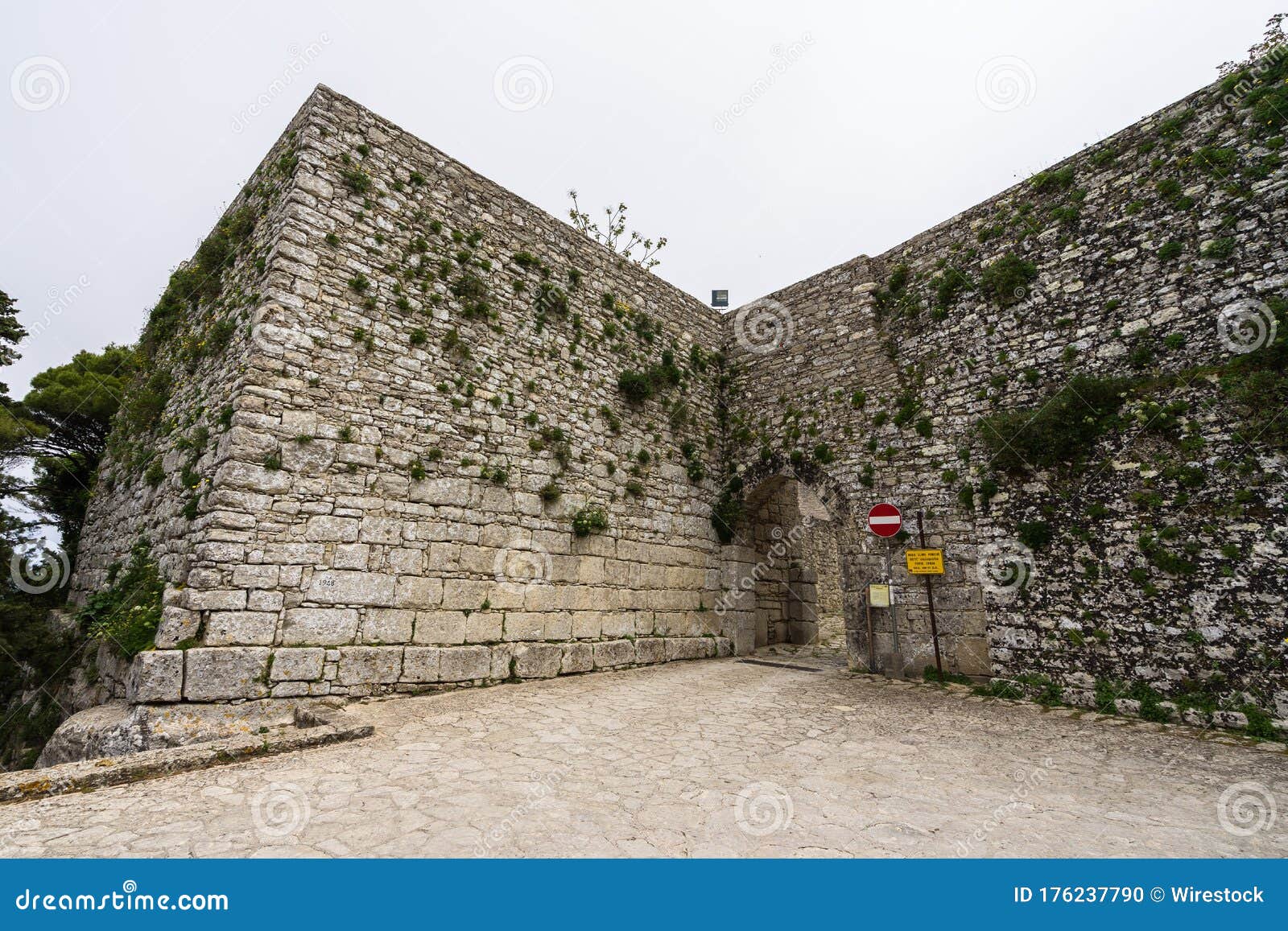 Buildings of the Medieval Town of Erice, Sicily Stock Photo - Image of ...