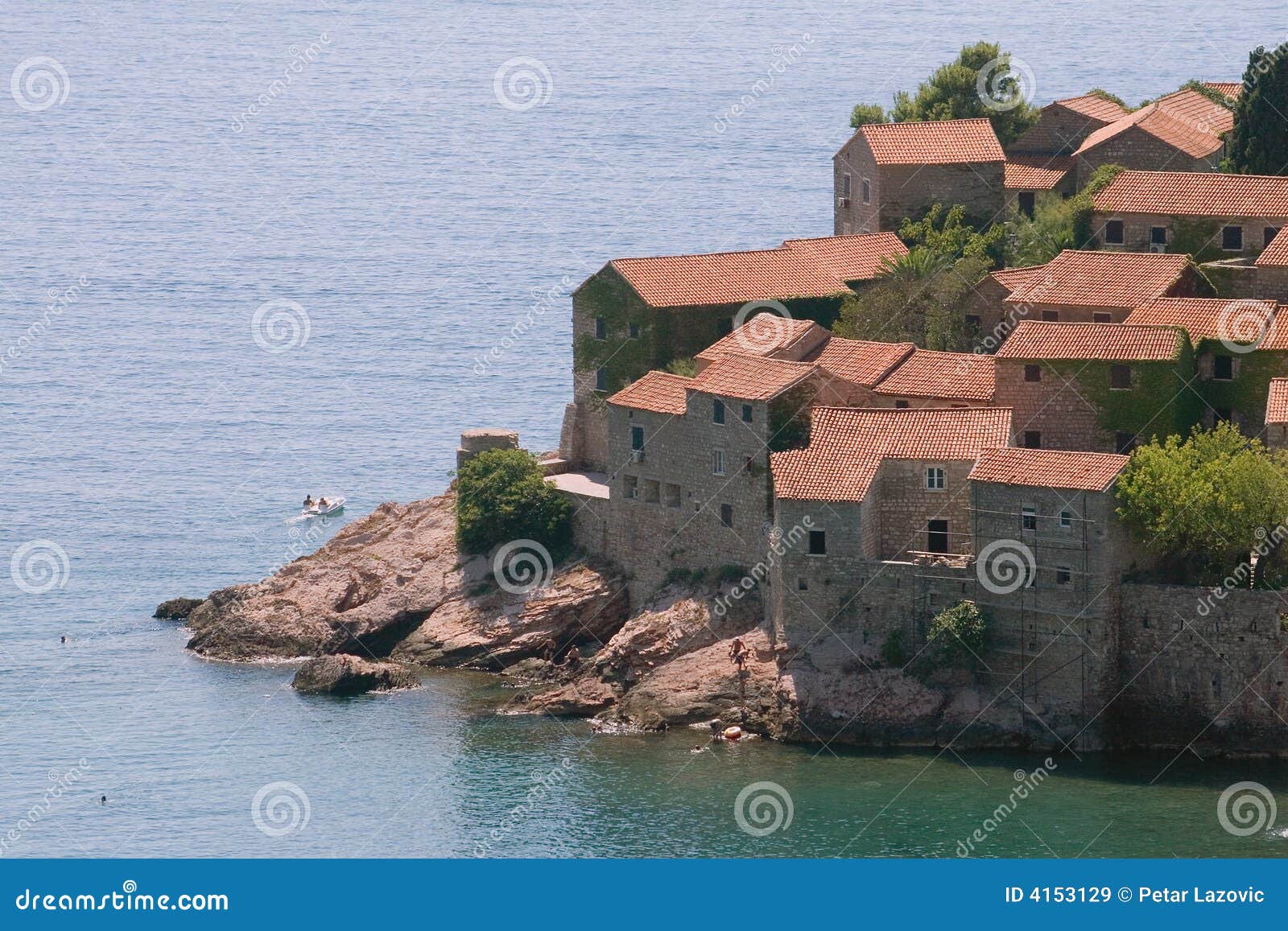 Buildings on Montenegro Coast Stock Image - Image of seashore, coastal ...