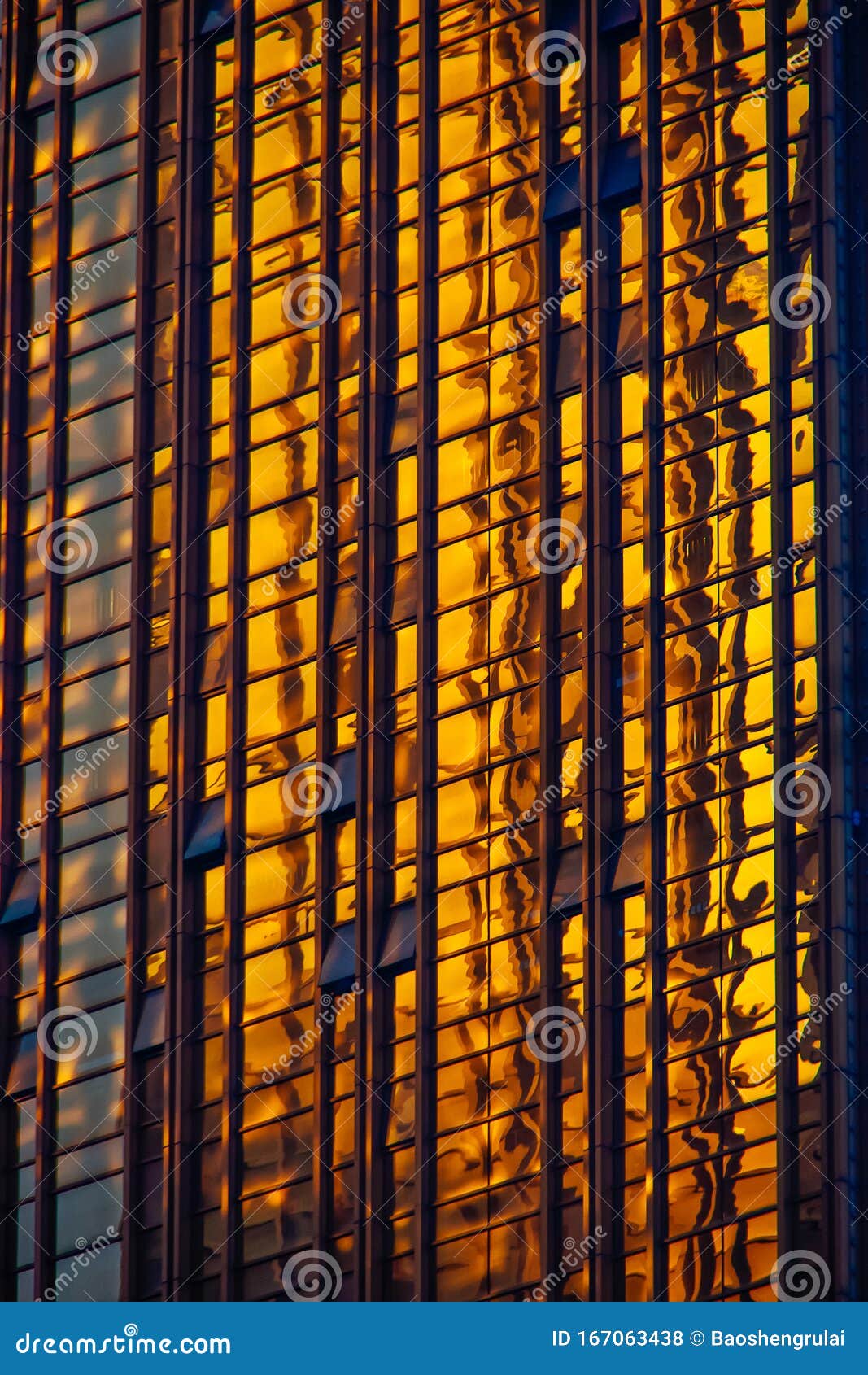 Countless golden windows stock photo. Image of cities - 167063438