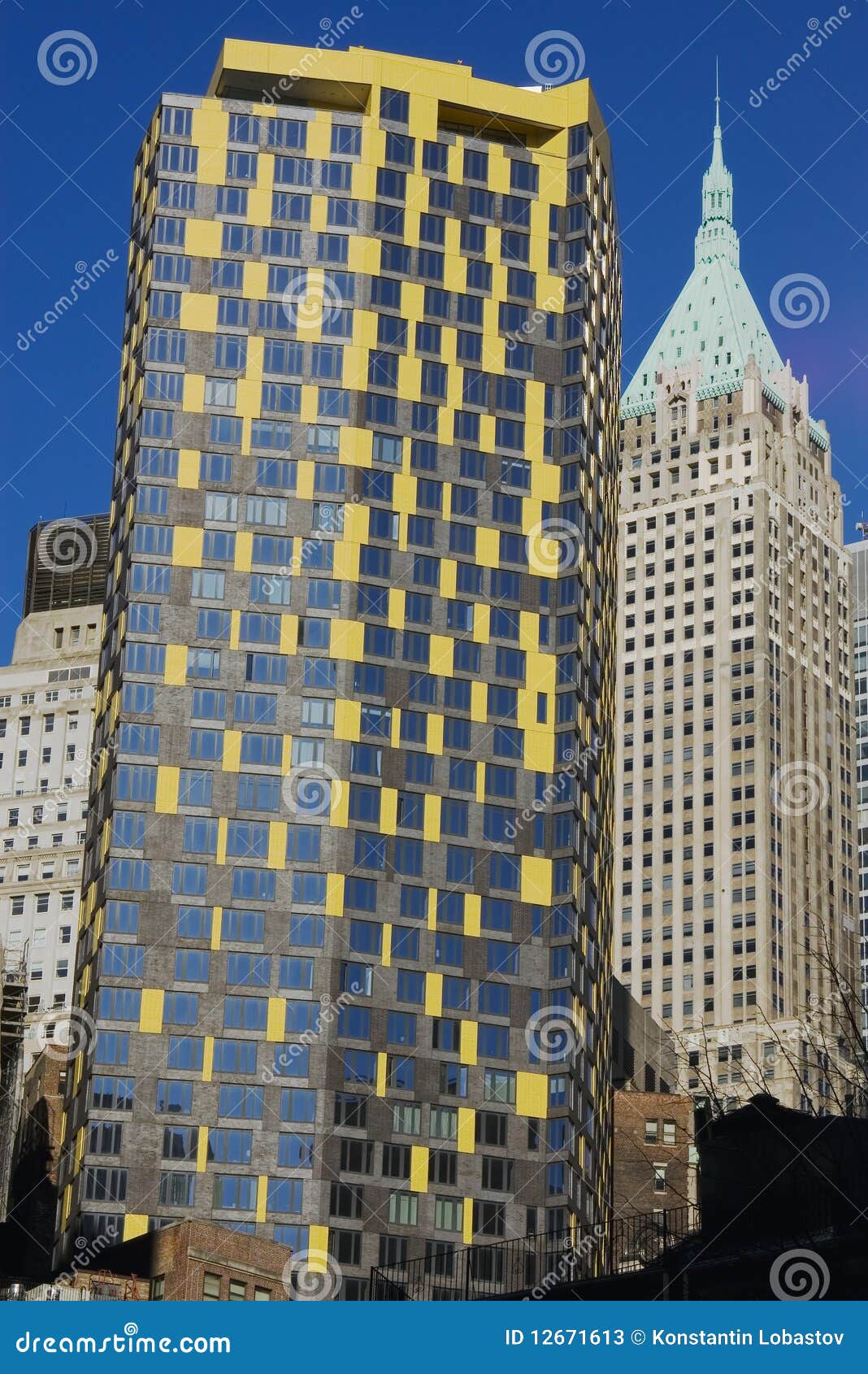 Buildings in NYC downtown stock image. Image of american - 12671613