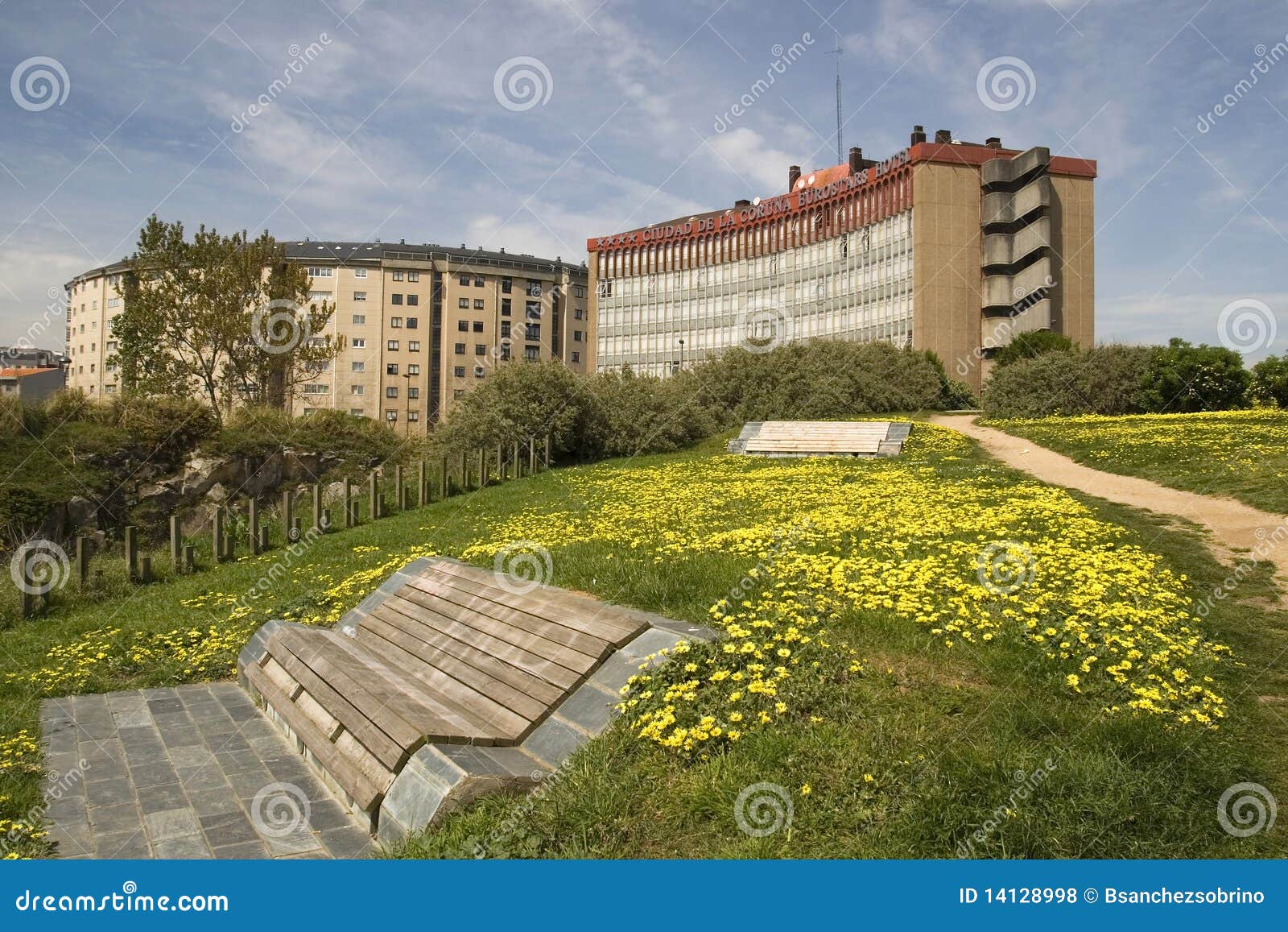 Buildings and Park in Spring Stock Photo - Image of park, wood: 14128998