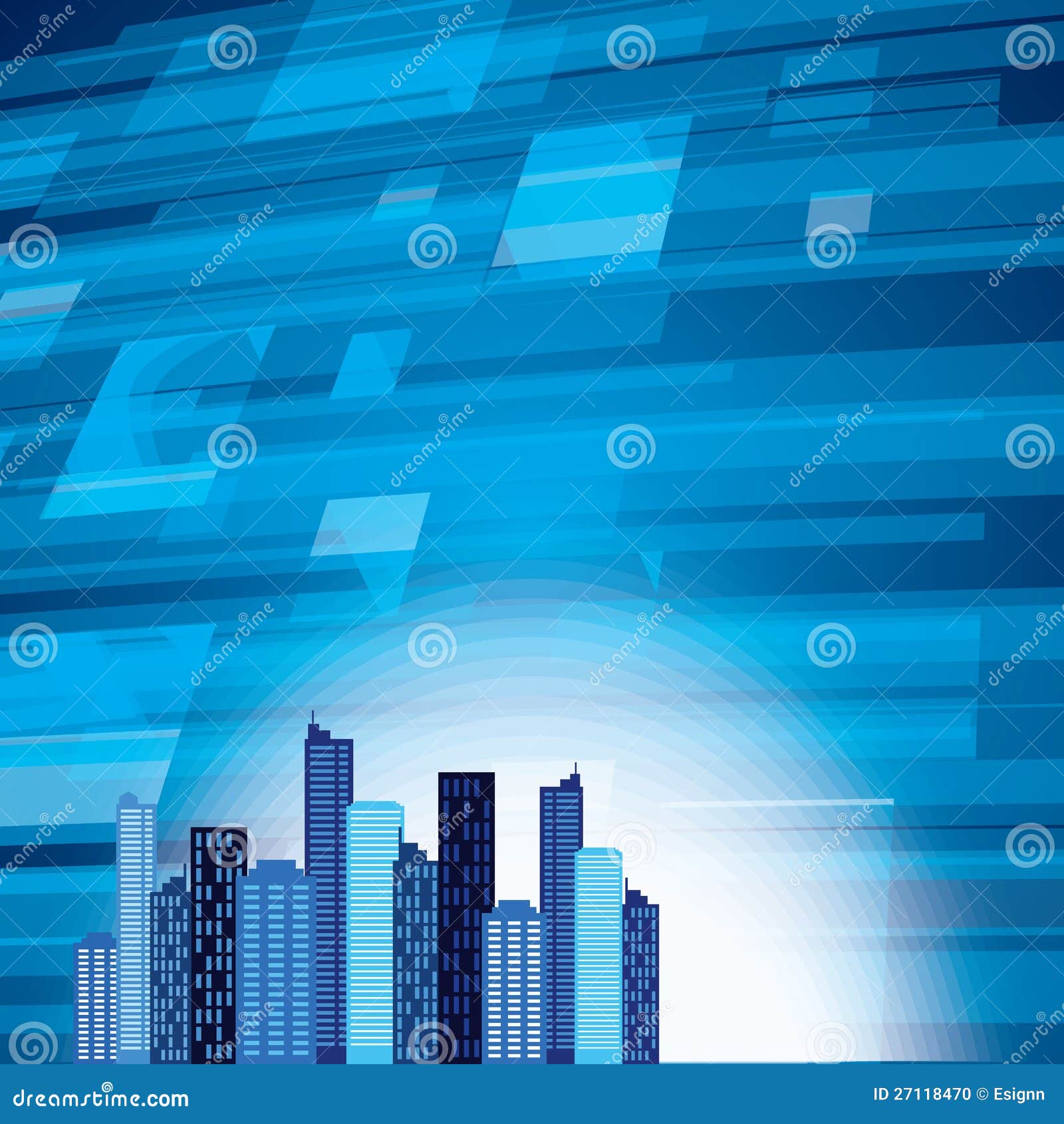 Buildings on Perspective Background Stock Vector - Illustration of ...