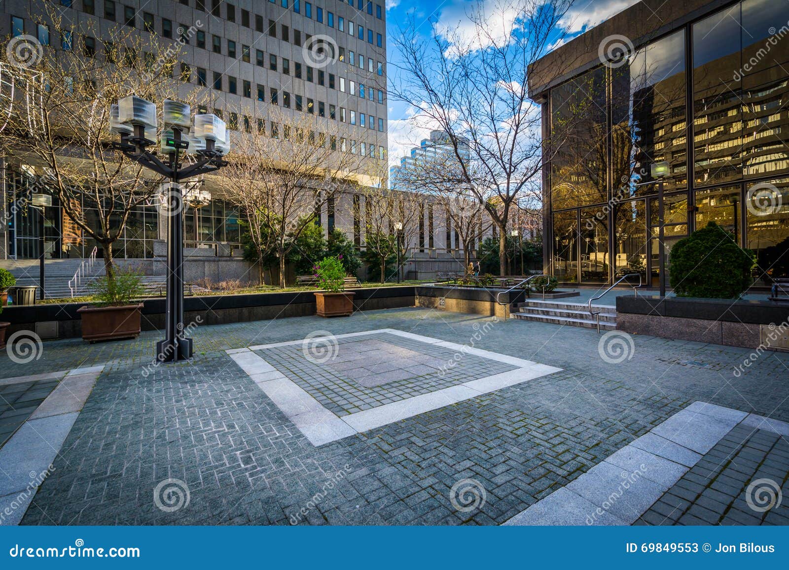 Buildings and Plaza in Downtown Baltimore, Maryland. Editorial Stock ...