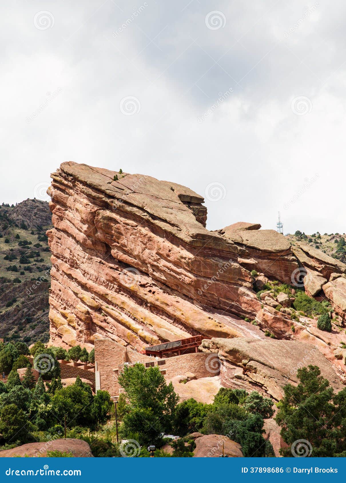 Buildings in Red Rock Stone Tower Stock Photo - Image of scenic, stone ...