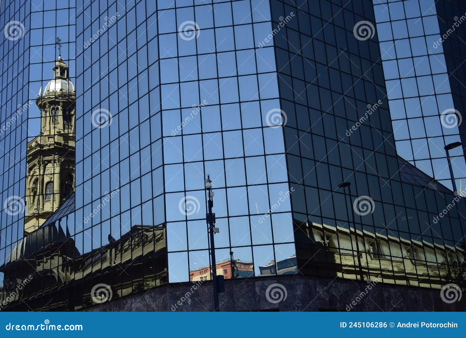 The Buildings are Reflected in the Mirrored Facade of a Modern ...
