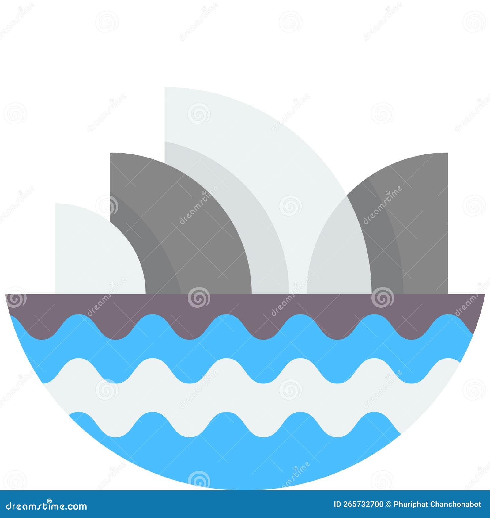 Buildings and River Illustration in Minimal Style Stock Vector ...