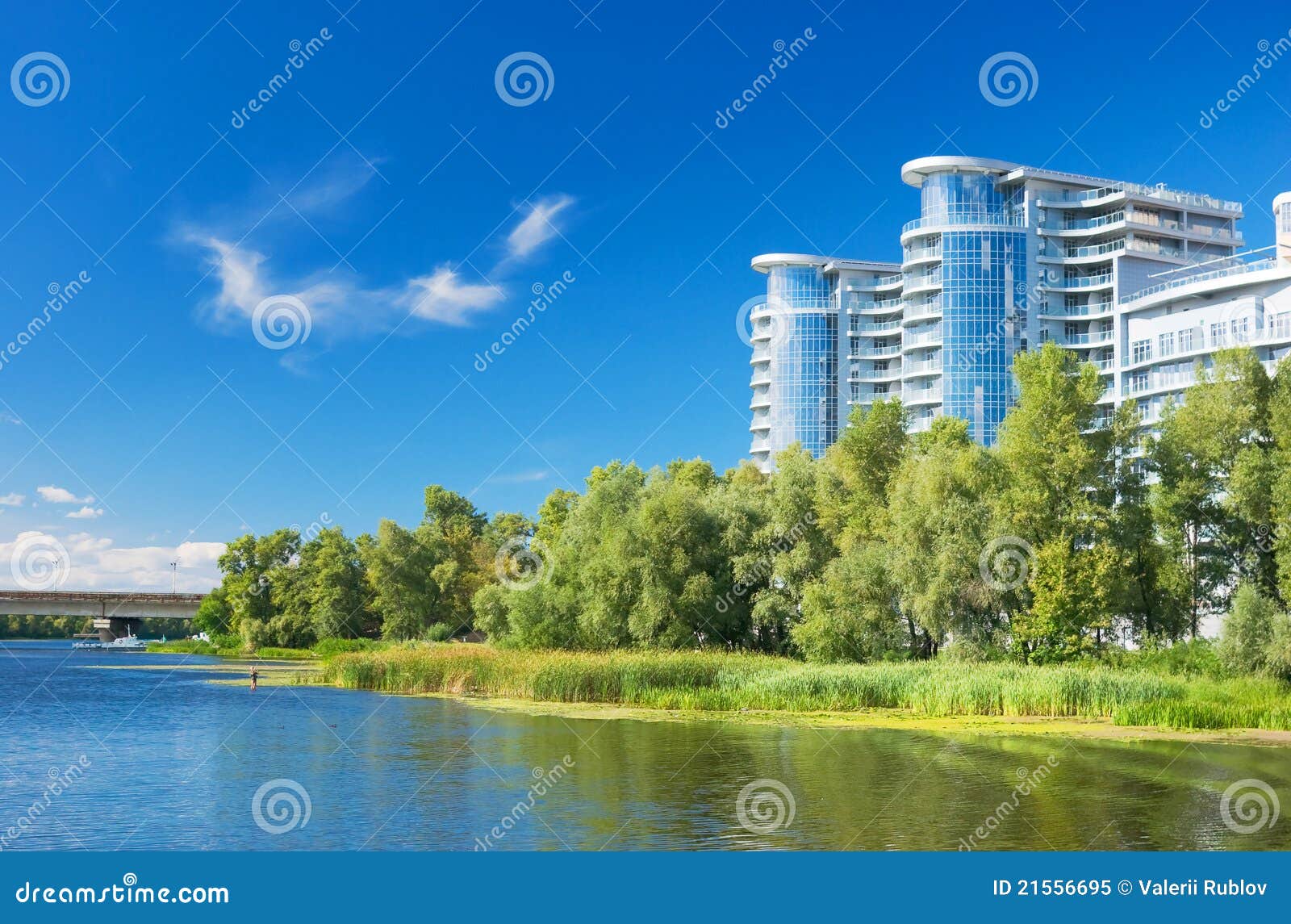 Buildings by the riverside stock image. Image of blue - 21556695