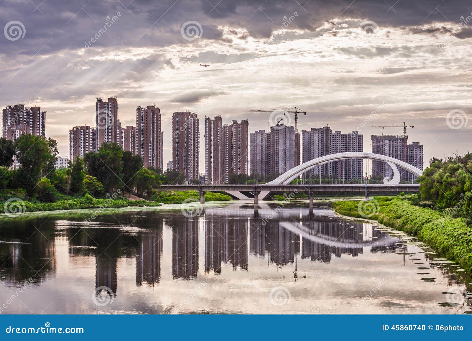 Buildings in riverside stock photo. Image of business - 45860740