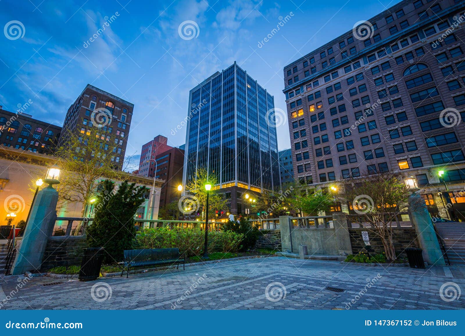 Buildings at Rodney Square at Night, in Wilmington, Delaware Editorial ...
