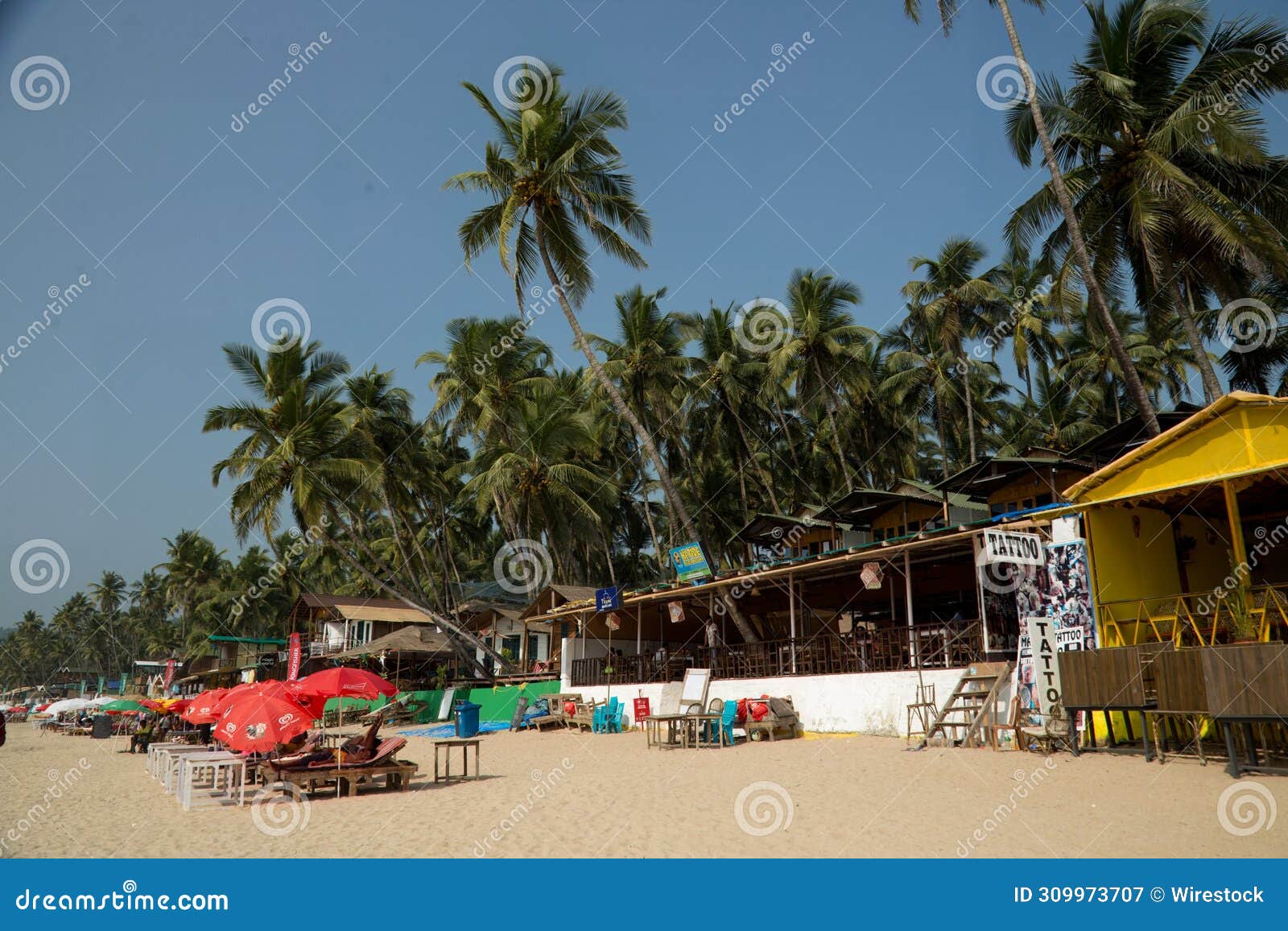 Buildings on a Sandy Beach of Goa in India Editorial Photography ...