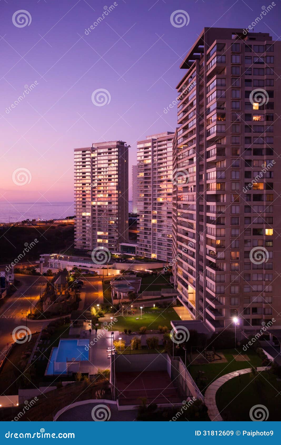 Buildings by the sea stock image. Image of community - 31812609