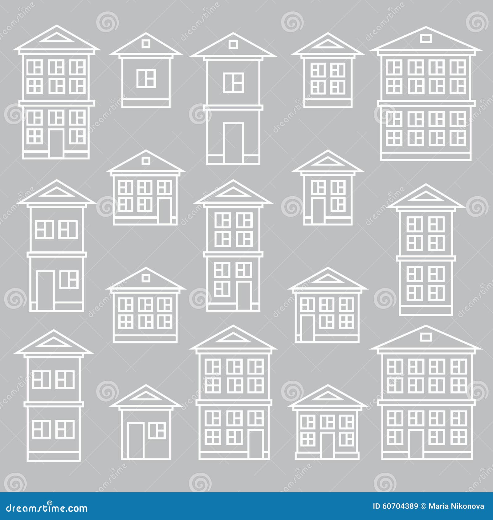 Buildings set stock vector. Illustration of real, object - 60704389