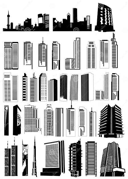 Buildings shapes vector stock vector. Illustration of home - 5059464