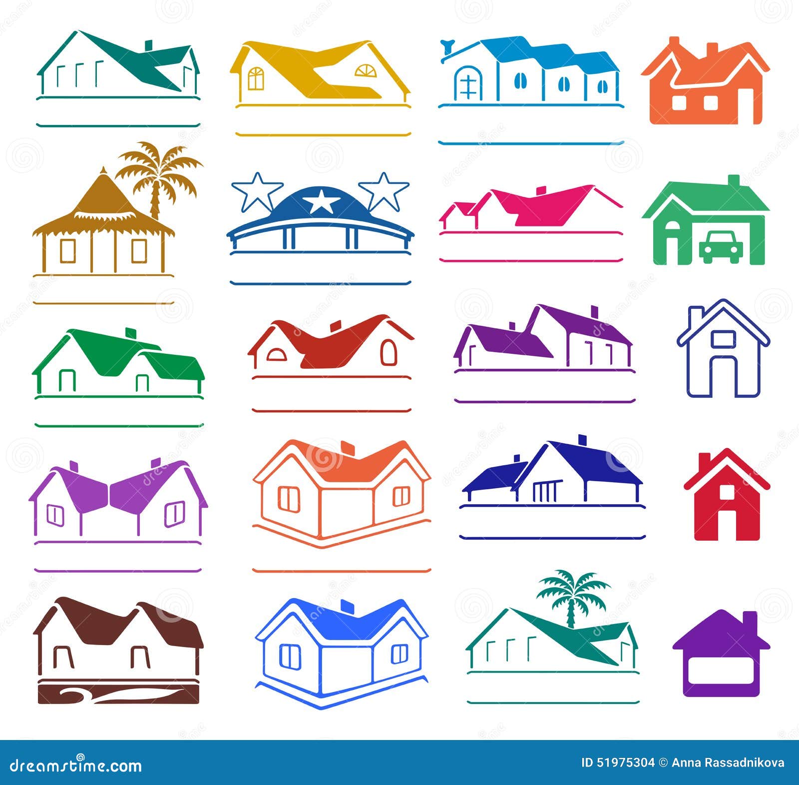 Buildings signs logo set stock vector. Illustration of flat - 51975304