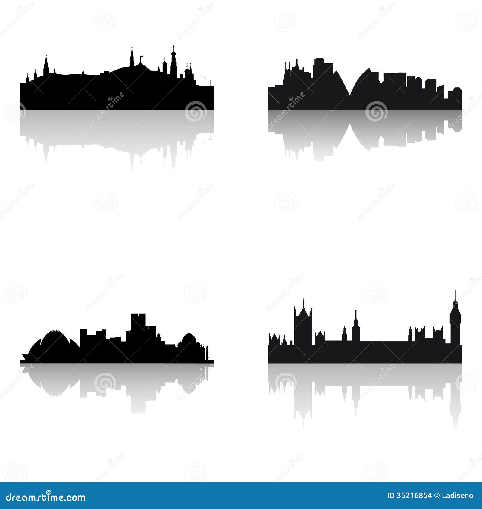 Buildings silhouettes stock vector. Illustration of graphic - 35216854