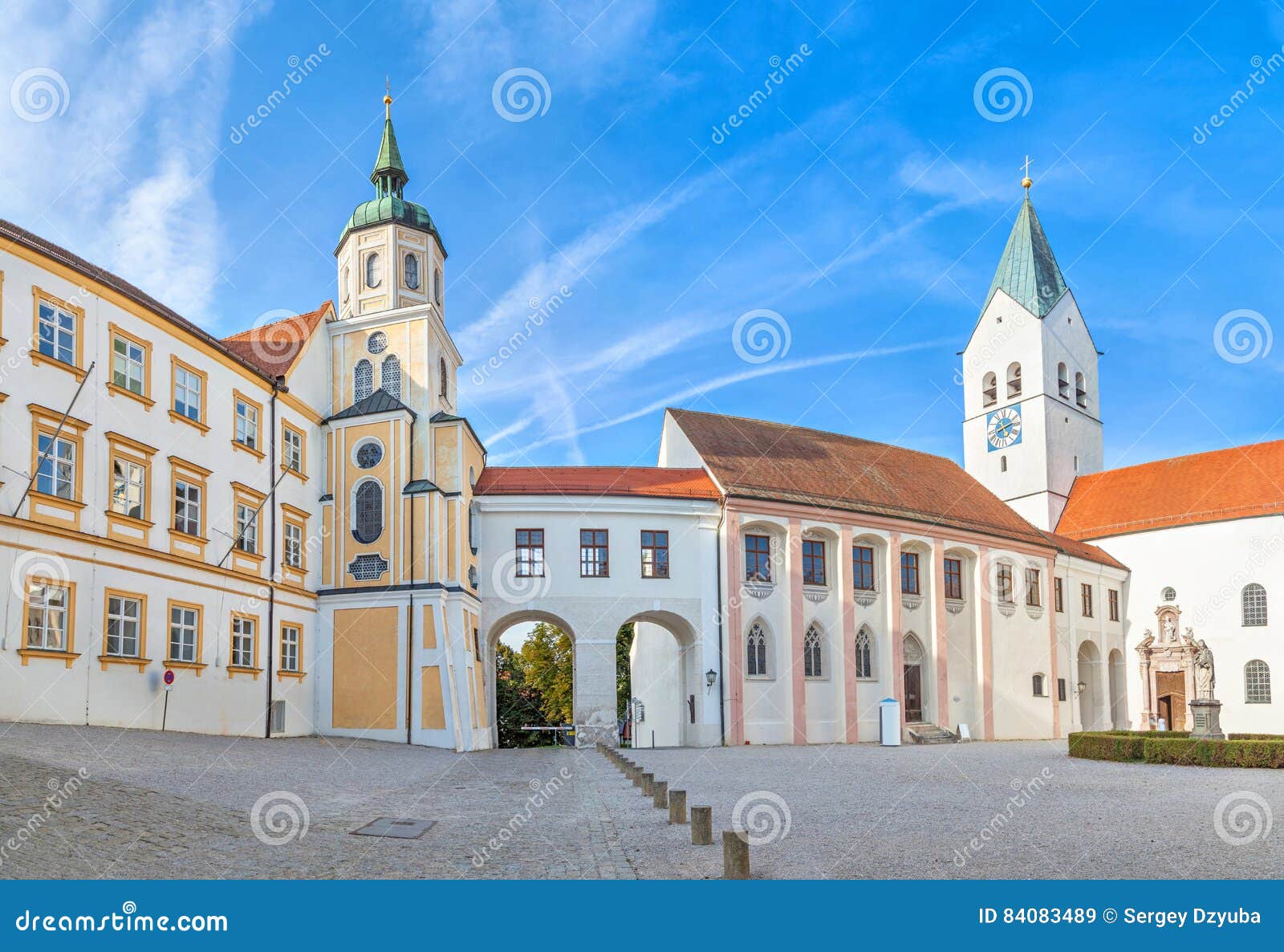Buildings on the Square in Front of Freising Cathedral Stock Image ...
