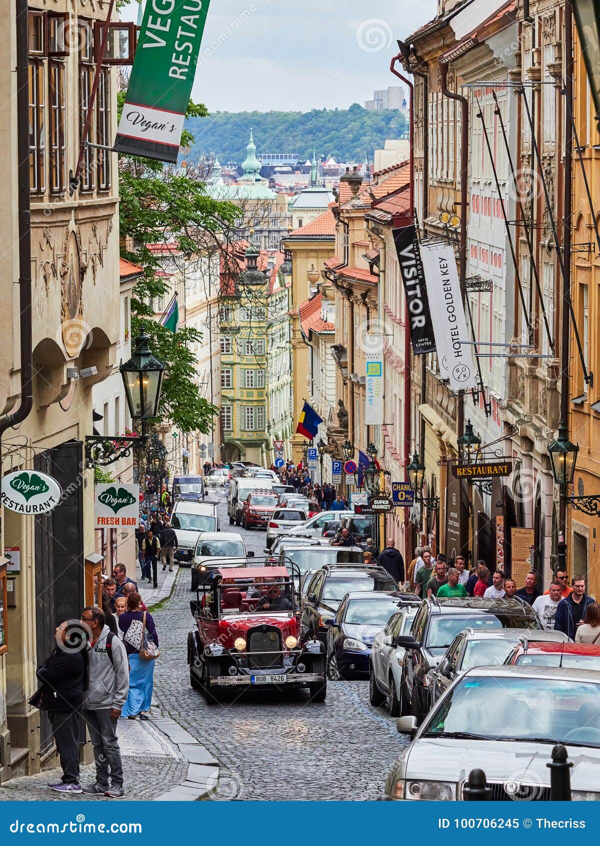 PRAGUE, CZECH REPUBLIC - SEPTEMBER 6, 2017. Buildings and Streets of ...