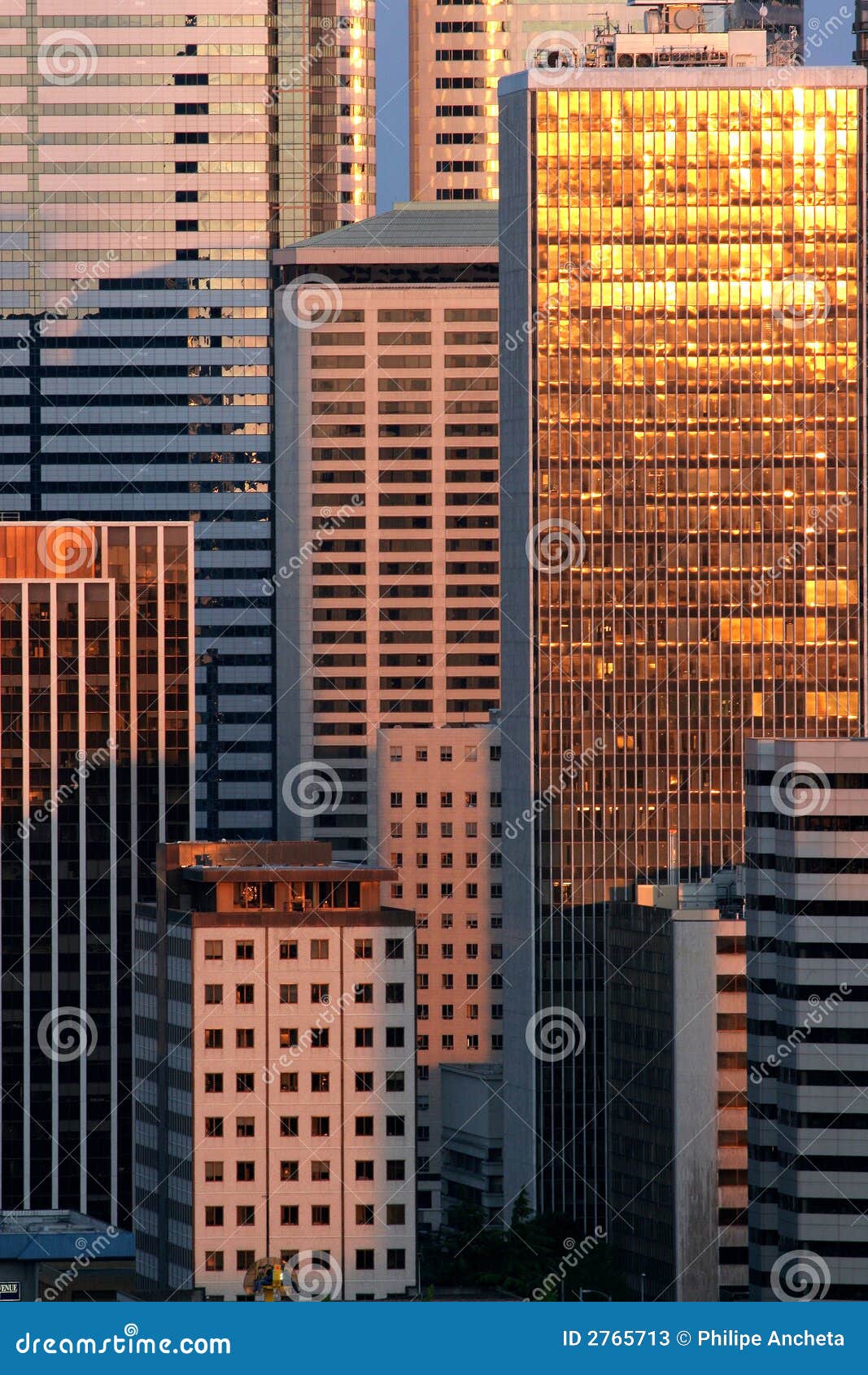 Buildings and Sunset Reflect Stock Image - Image of concrete, sunset ...