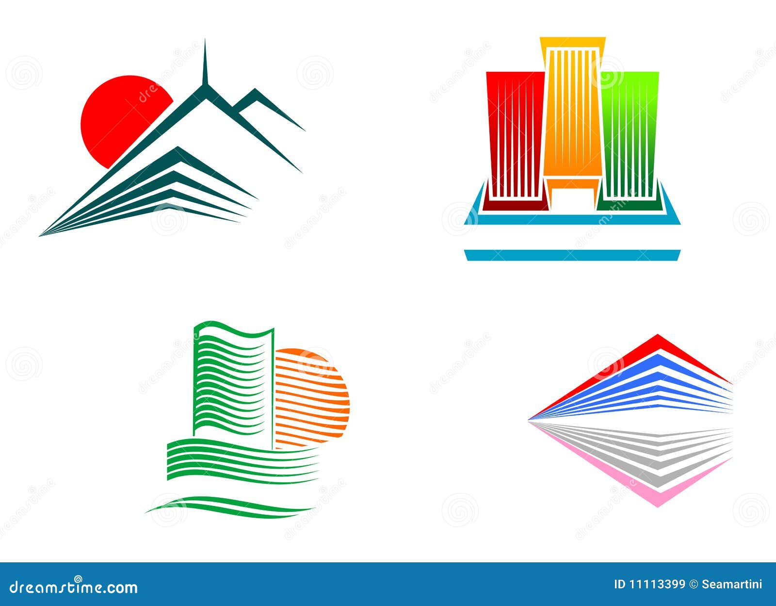 Buildings symbols stock vector. Illustration of construction - 11113399