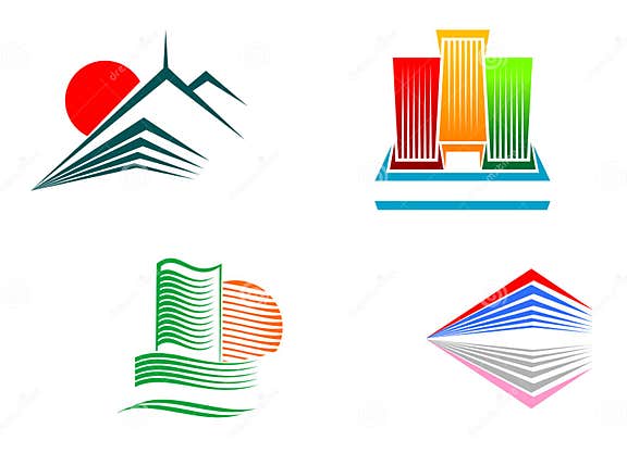 Buildings symbols stock vector. Illustration of construction - 11113399
