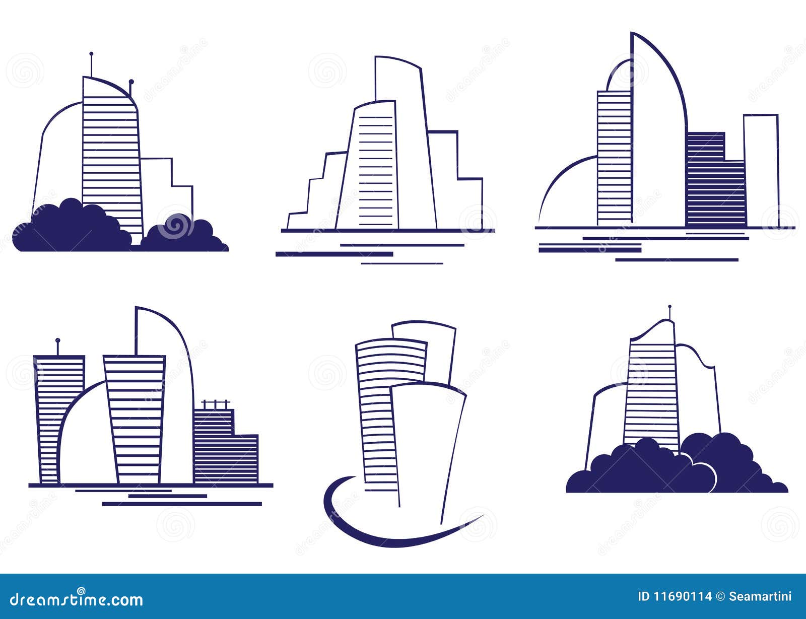 Buildings symbols stock vector. Illustration of architecture - 11690114