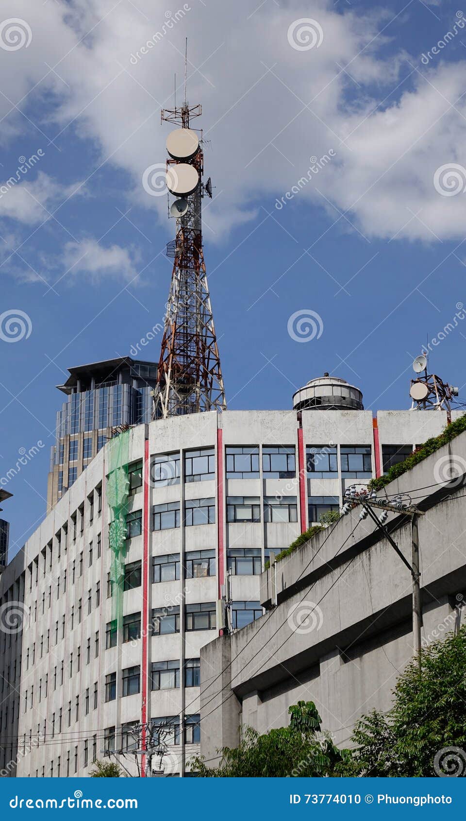 Buildings with Telecom Tower in Manila, Philippines Editorial Image ...