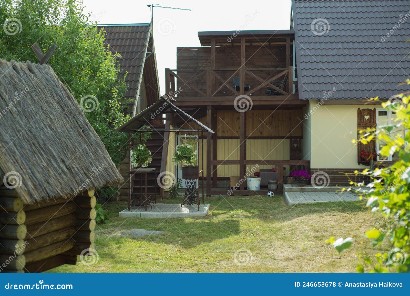 Buildings on the Territory of a Village Plot Stock Photo - Image of ...