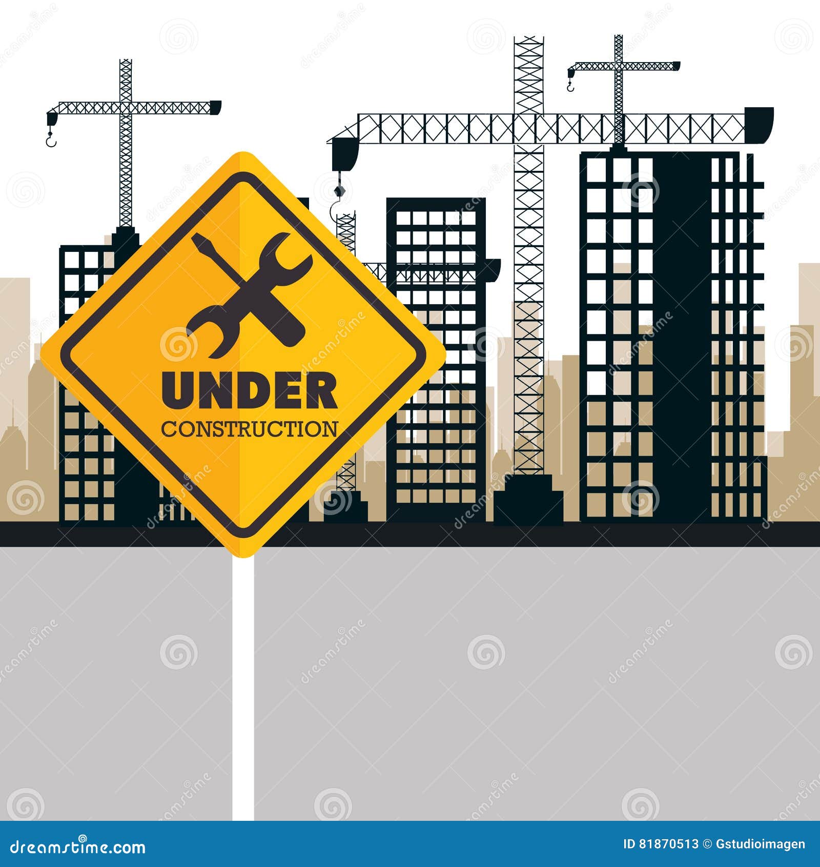 Buildings Under Construction Icon Stock Vector - Illustration of vector ...