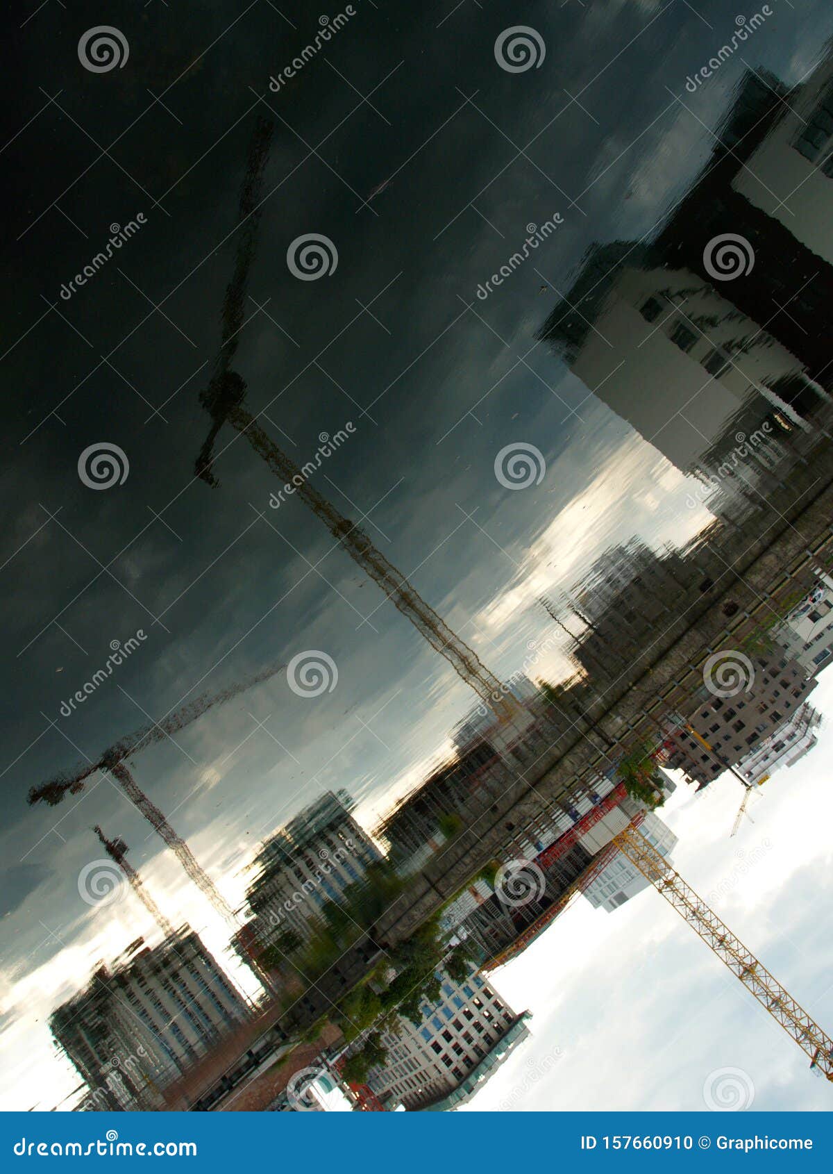 Buildings Under Construction and Its Reflection Stock Photo - Image of ...