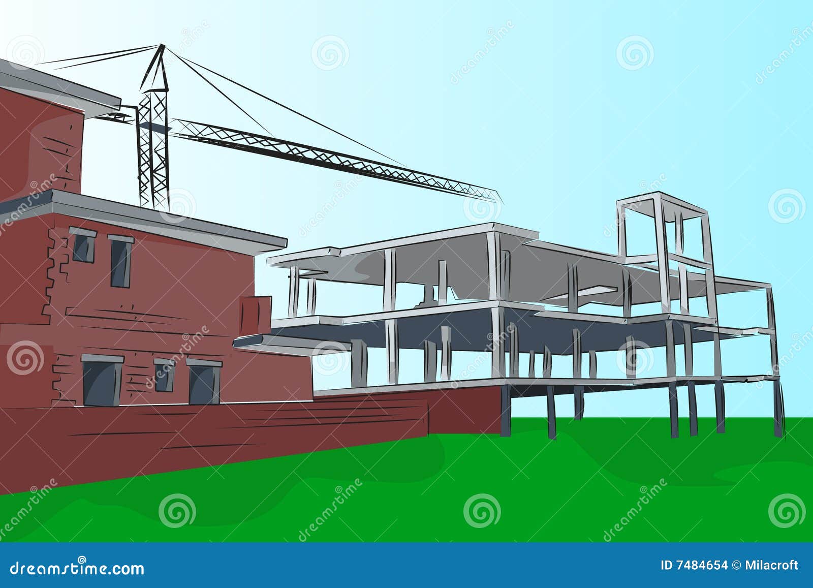Buildings Under Construction - Vector Illustration Stock Vector ...