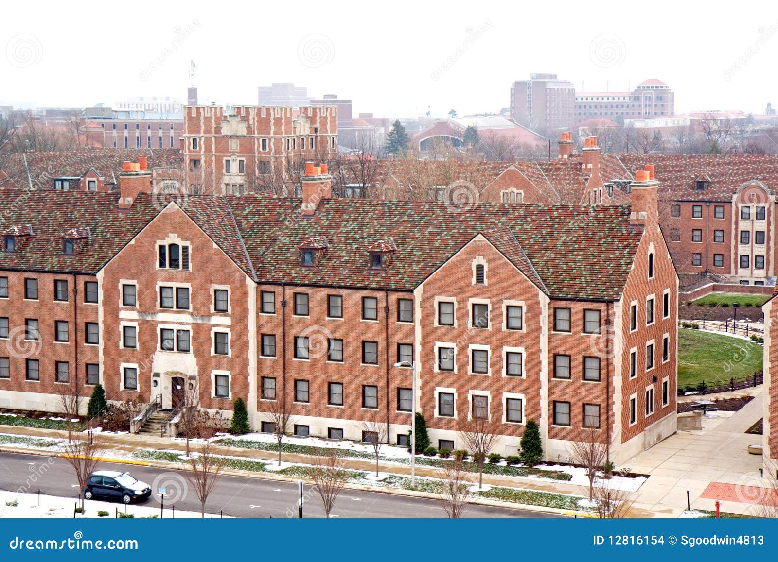 Buildings on a University Campus in Winter Stock Photo - Image of ...