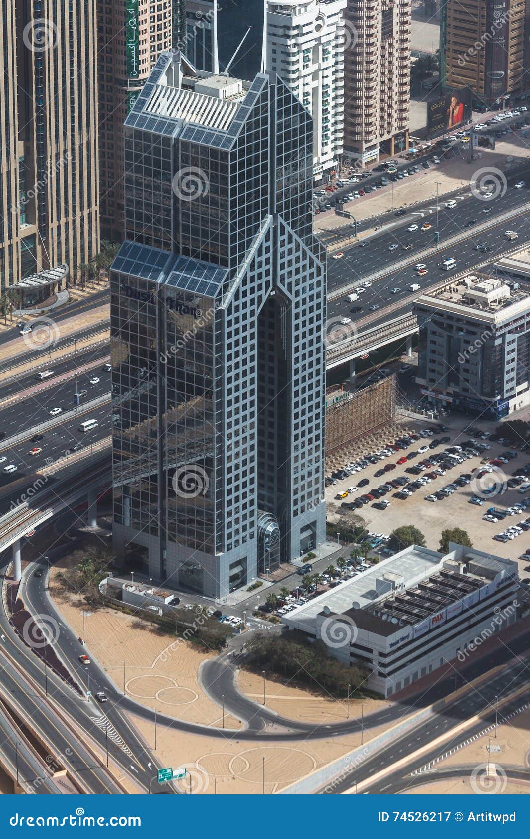 Buildings that View from Above in Sheikh Zayed Road, Dubai Editorial ...