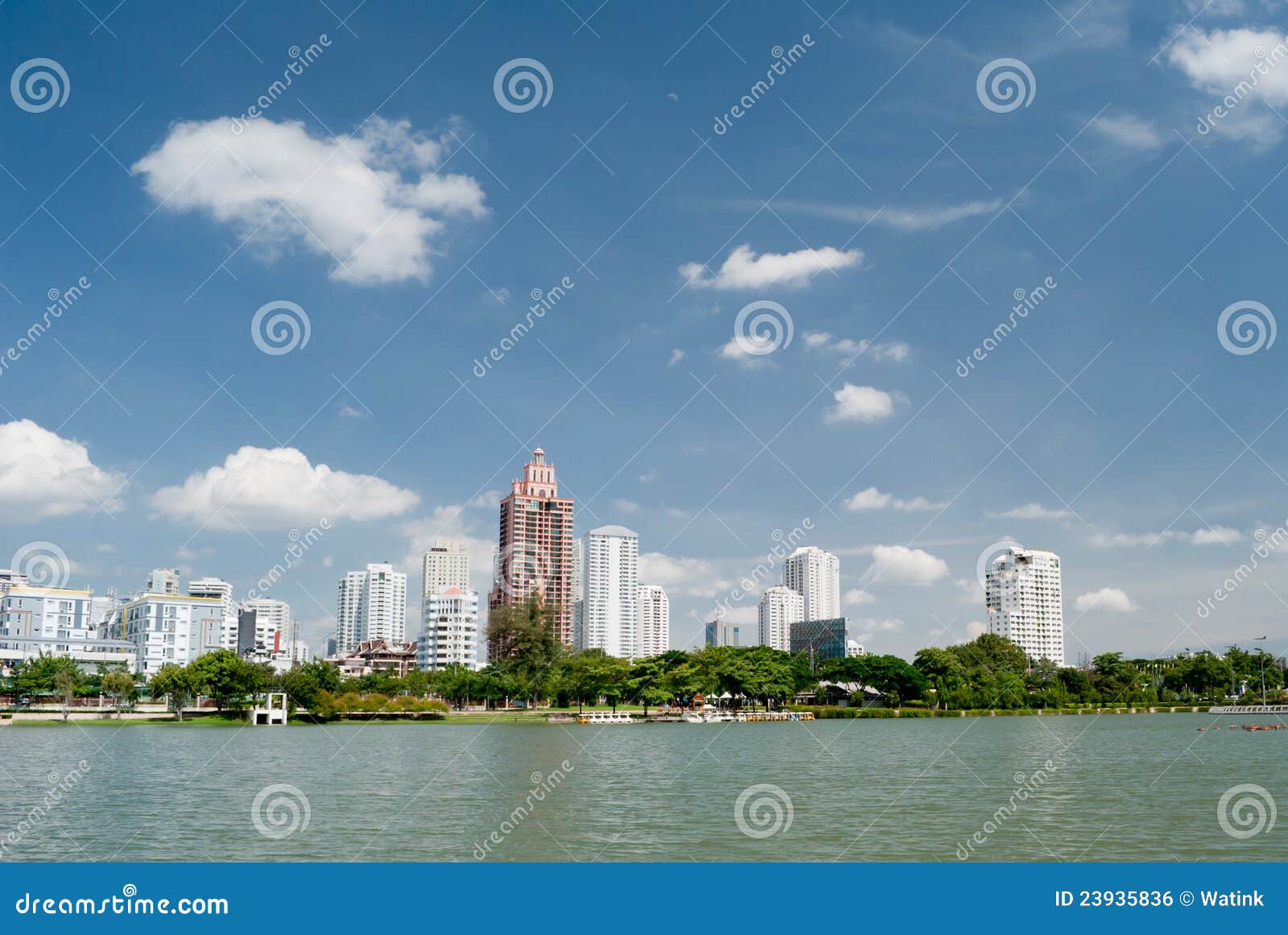 Buildings view from park stock photo. Image of environmental - 23935836