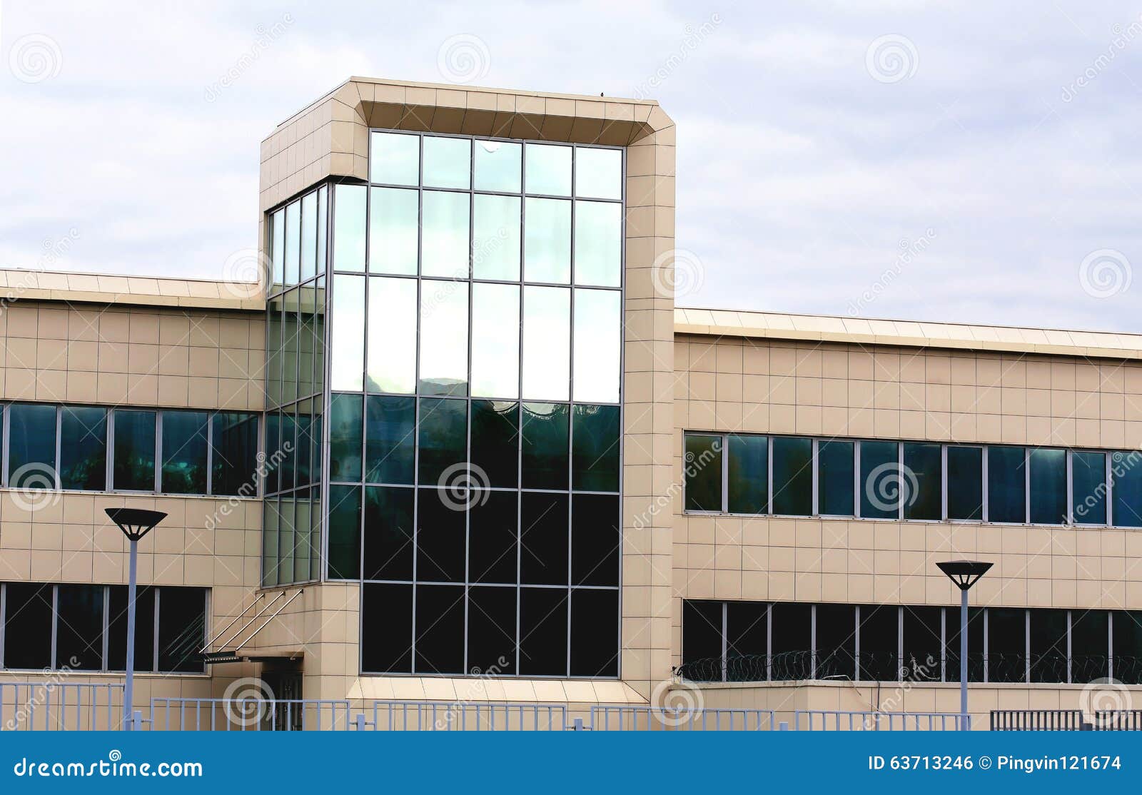 Buildings Wall with Glass Panel Stock Photo - Image of bright ...