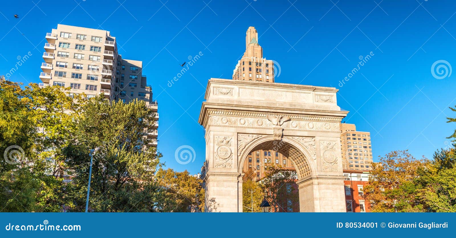 Buildings of Washington Square, Manhattan Stock Image - Image of ...