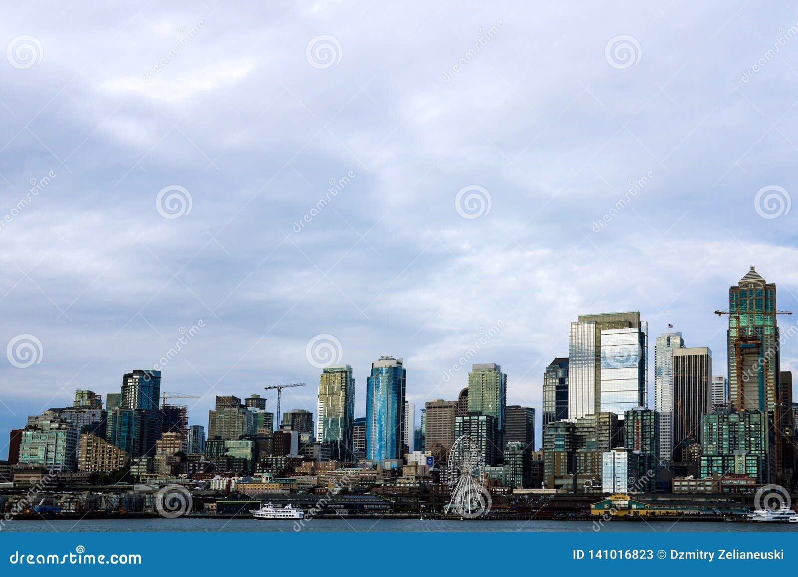 Buildings and Waterfront Attractions Elliott Bay Seattle Downtown ...