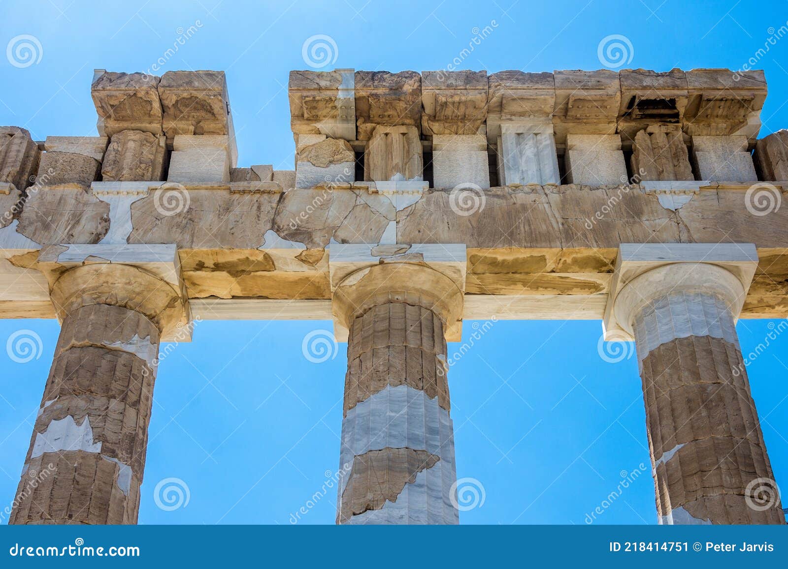 Built by the Ancient Greeks, Part of the Parthenon Still Stands Stock ...