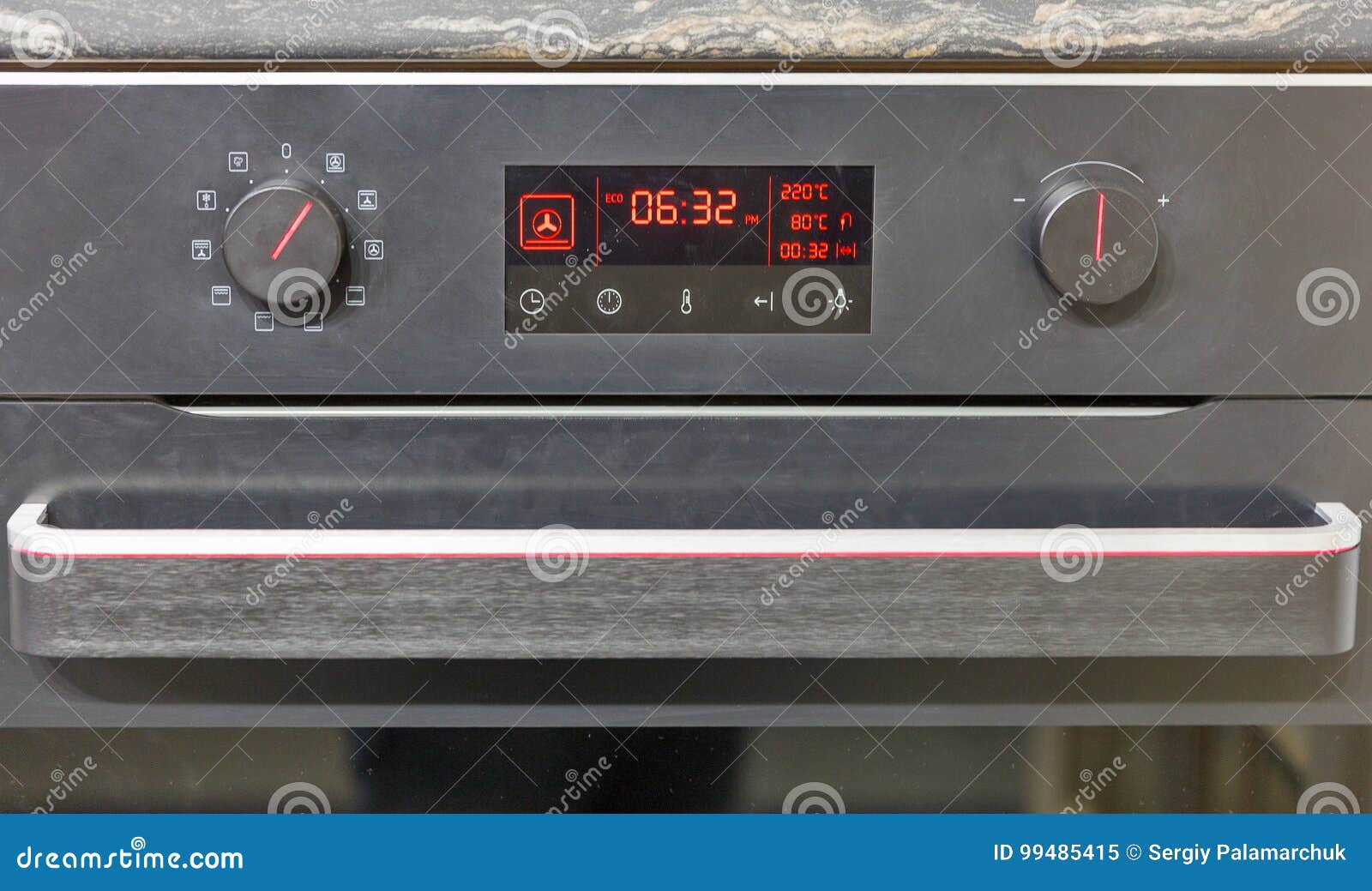 Electric Oven Display Closeup Stock Image - Image of clock, domestic ...